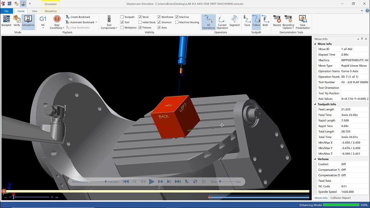 Mastercam 2021 Multi-axis curve - YouTube