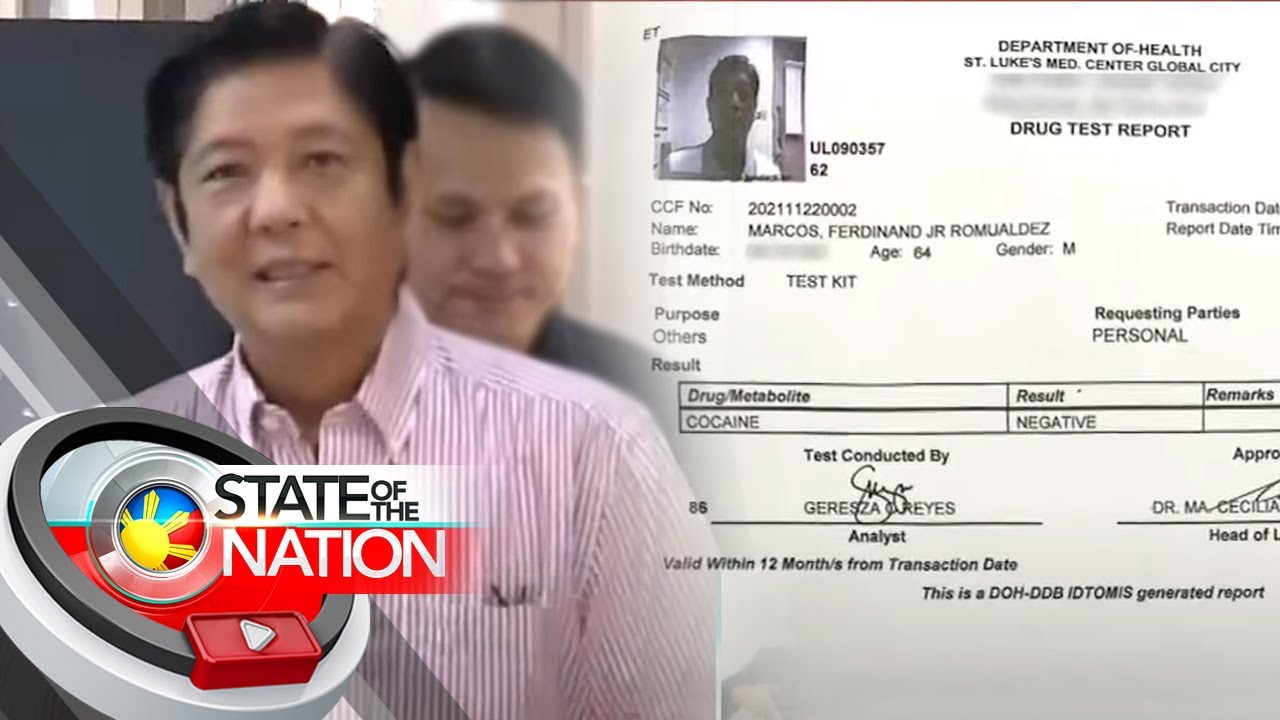 Pres'l aspirant Bongbong Marcos, negatibo sa cocaine drug test | SONA ...
