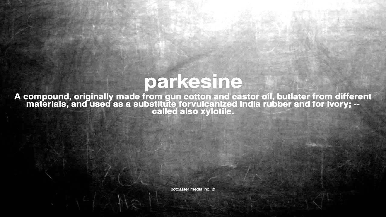 What does parkesine mean - YouTube