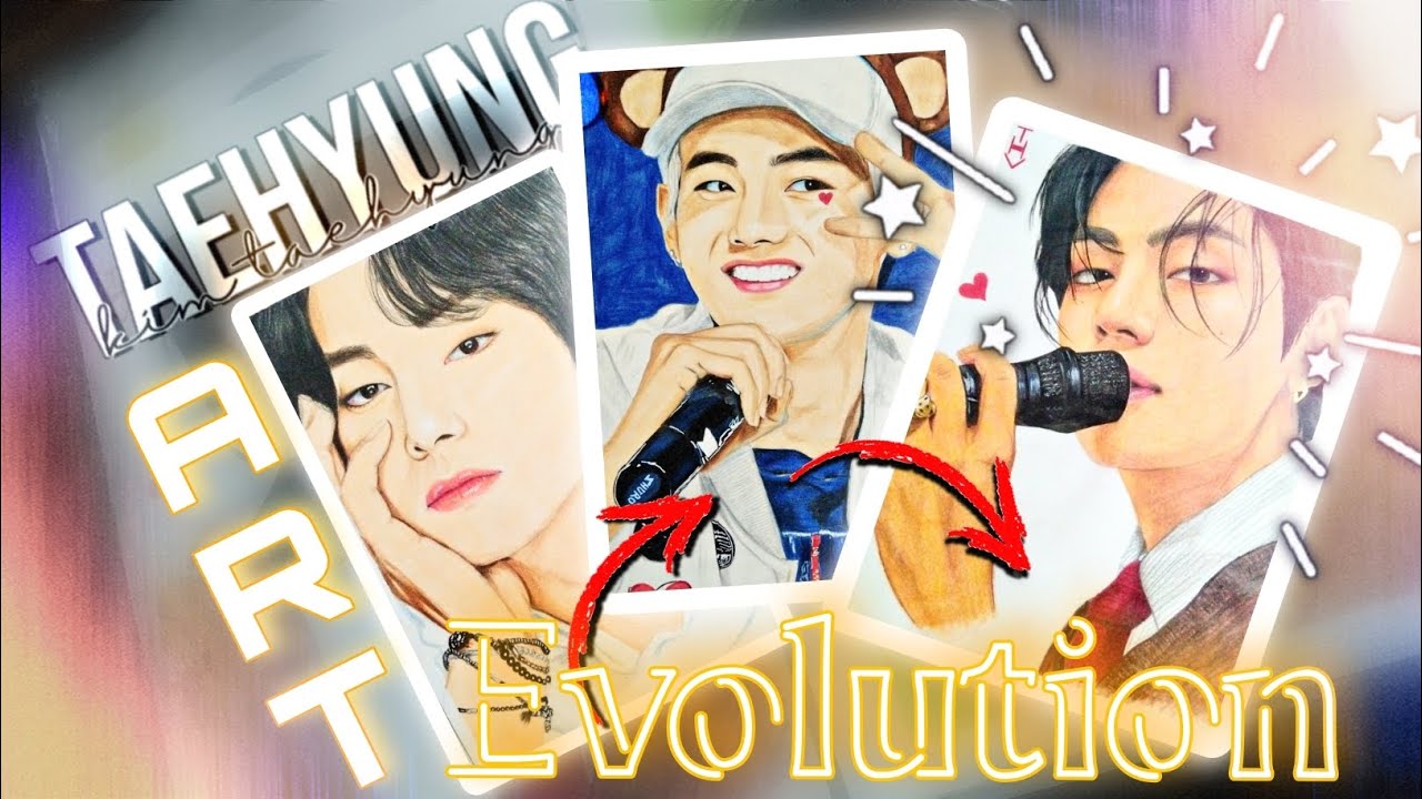 BTS V Drawing Evolution with Pencil Colours ️ | #art #drawing #kpop # ...