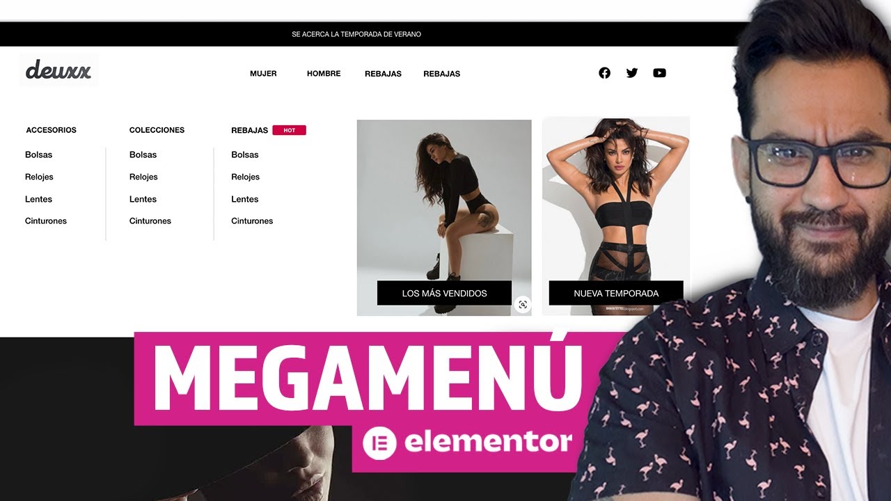Así se hace un mega menú 😎 - Elementor y Wordpress - YouTube