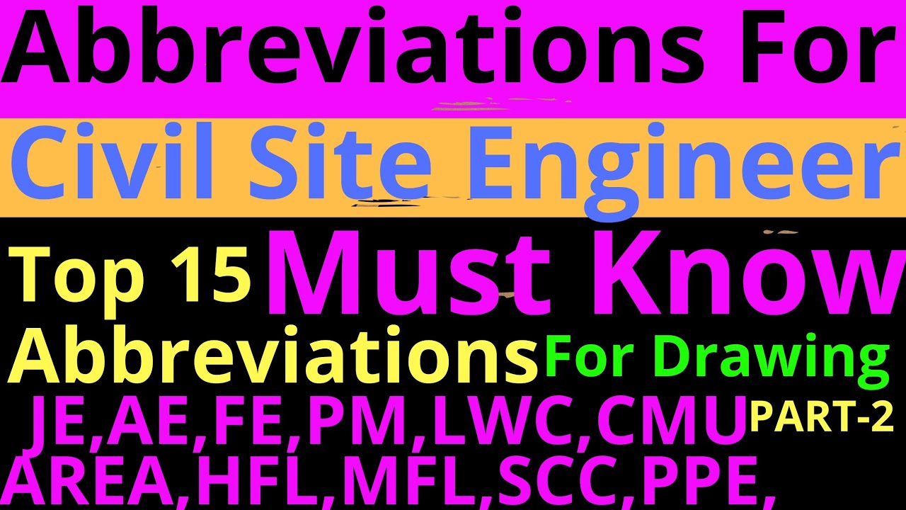 Abbreviation Used in Civil Engineering projects Drawing || Civil Site ...