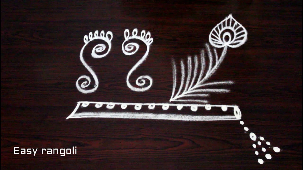 How to draw simple krishnar padam for janmastami / krishna jayanthi ...