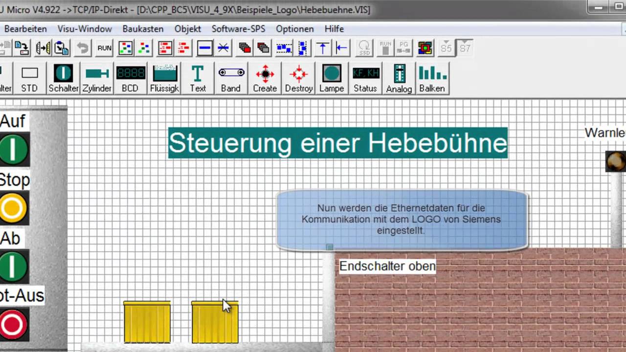Hebebühne: Anlagensimulation für LOGO von Siemens mit SPS-Visu Micro ...