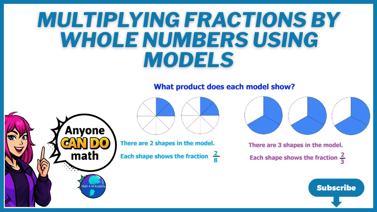 Multiplying Fractions By Whole Numbers Using Models - YouTube