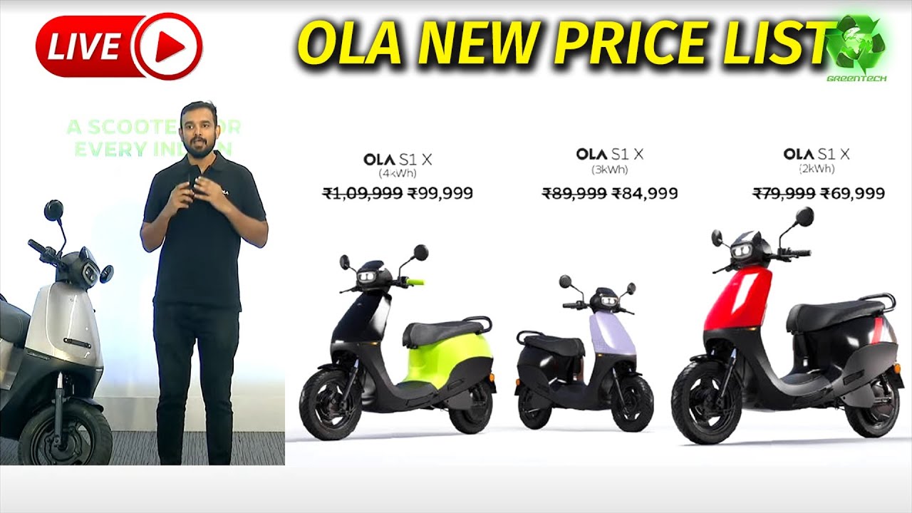 LIVE - New PRICE LIST - OLA Electric Scooters + Features - YouTube