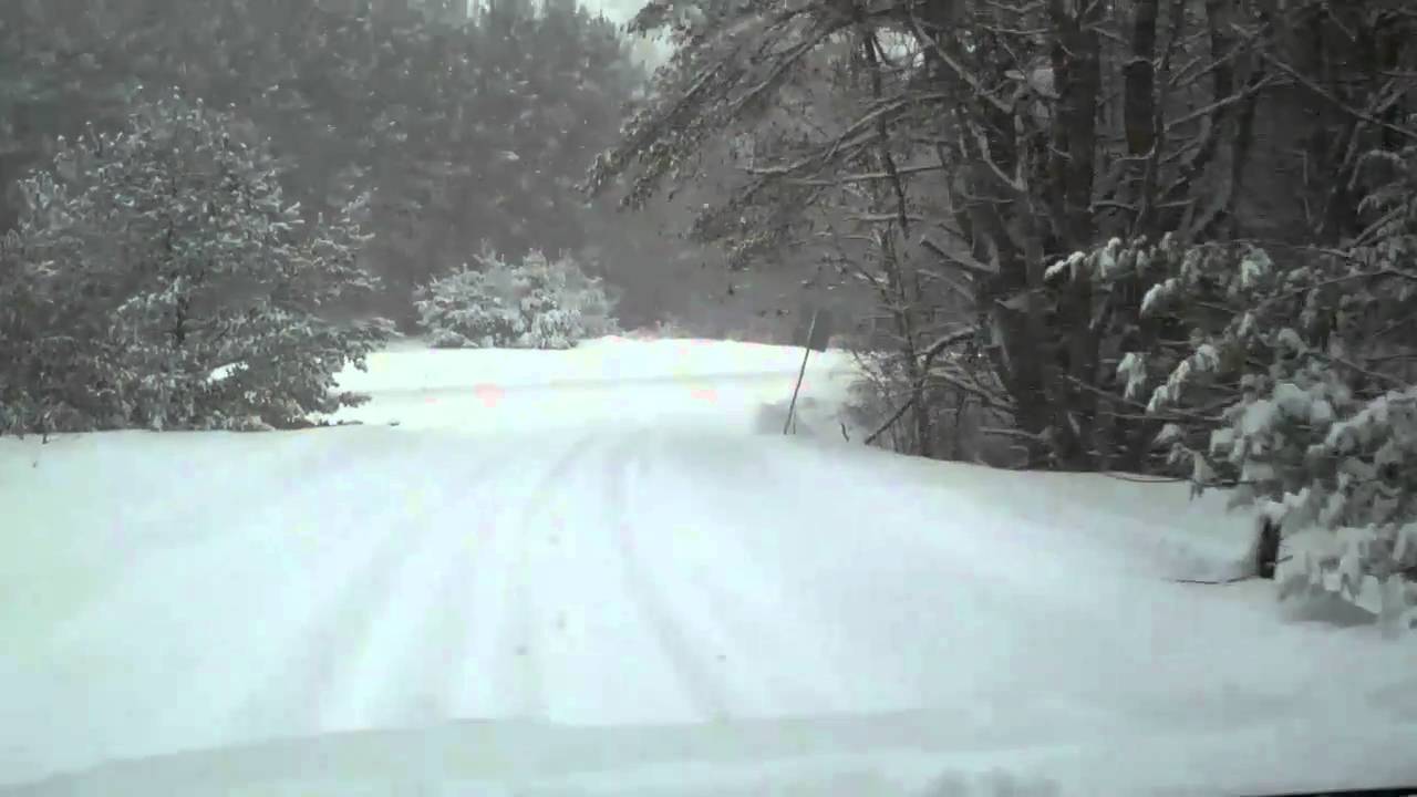 driving to work in the snow today - YouTube