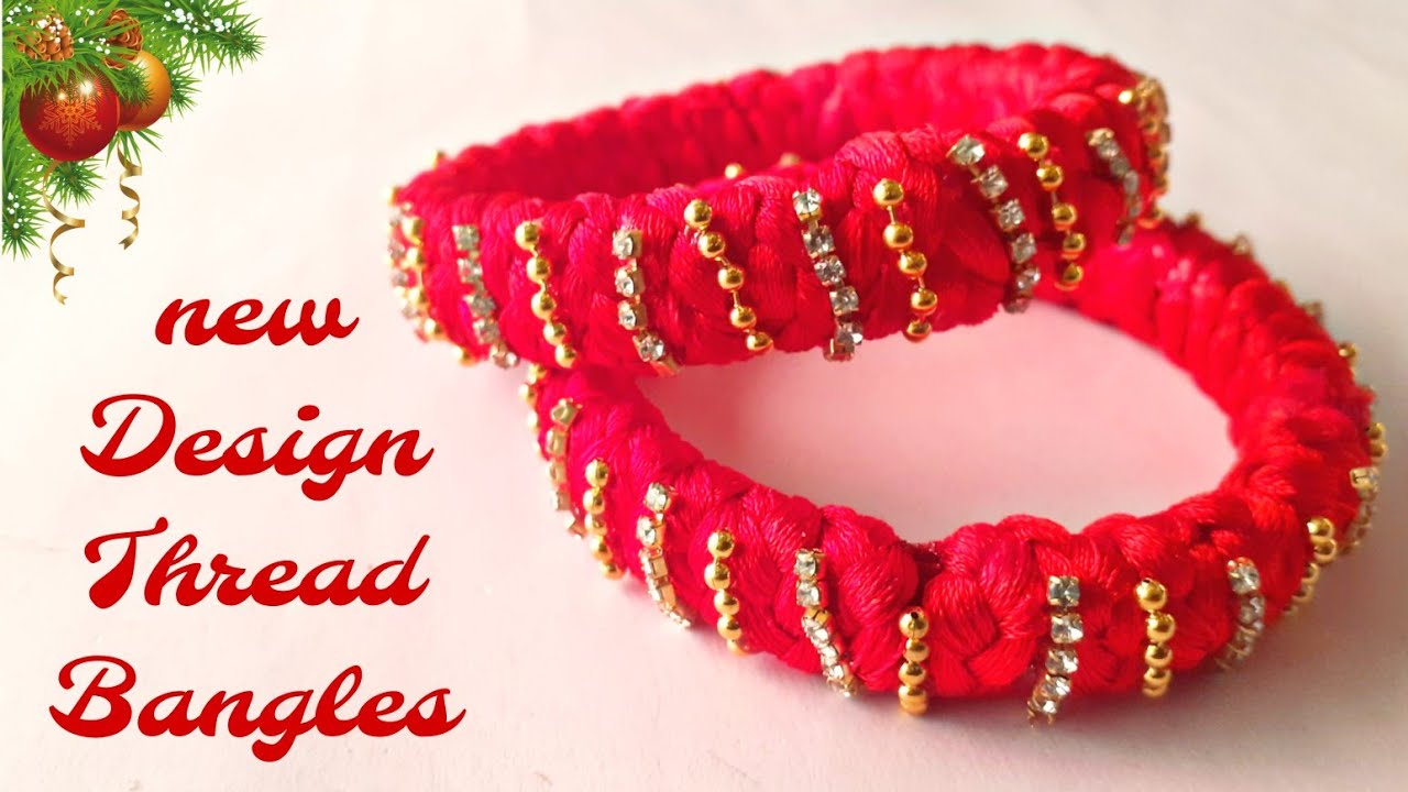 Attractive & Unique Red Colour Silk Thread Bangles | How to make Silk ...