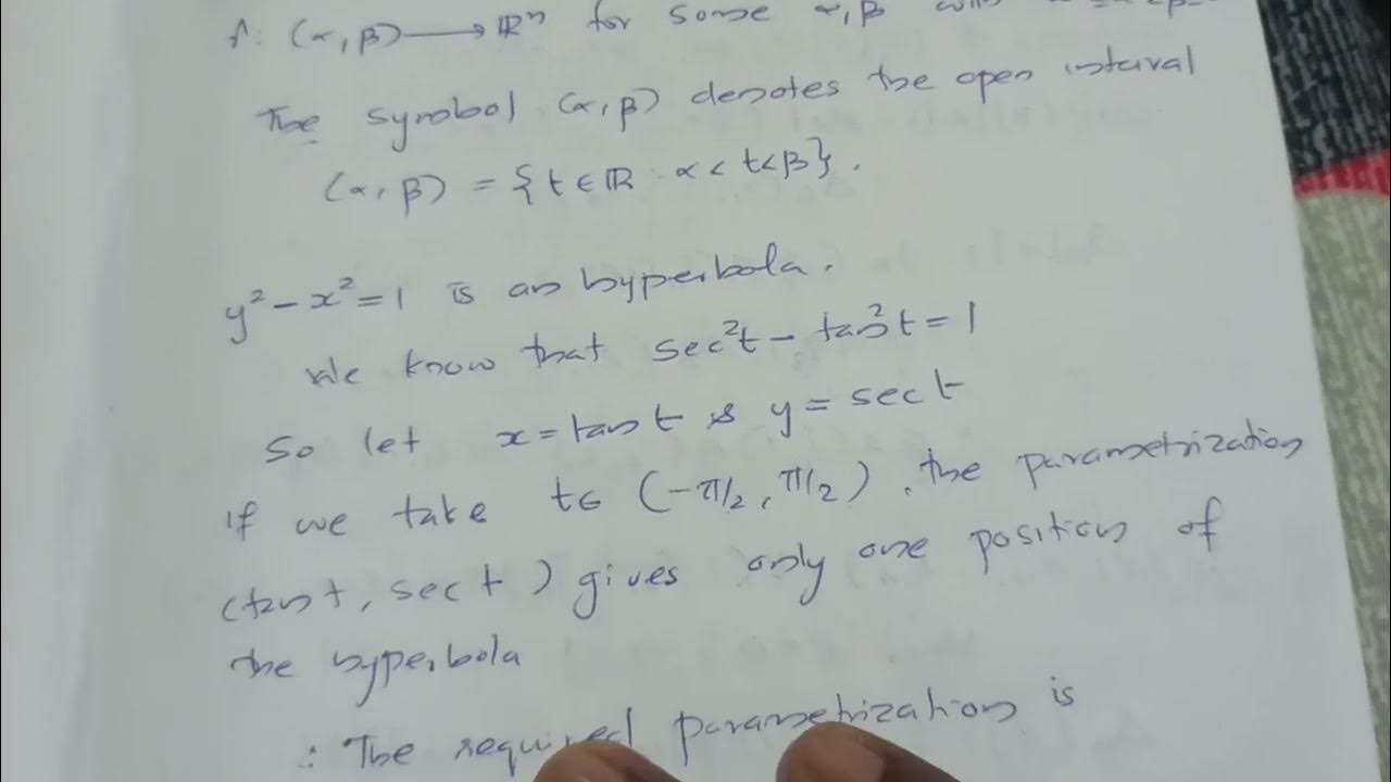 define parametrized curve. find the parametrization for the level curve y²-x²=1 - YouTube