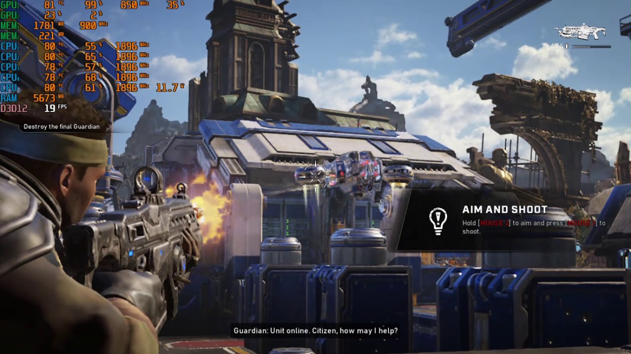 Gears 5 low end pc gameplay - YouTube