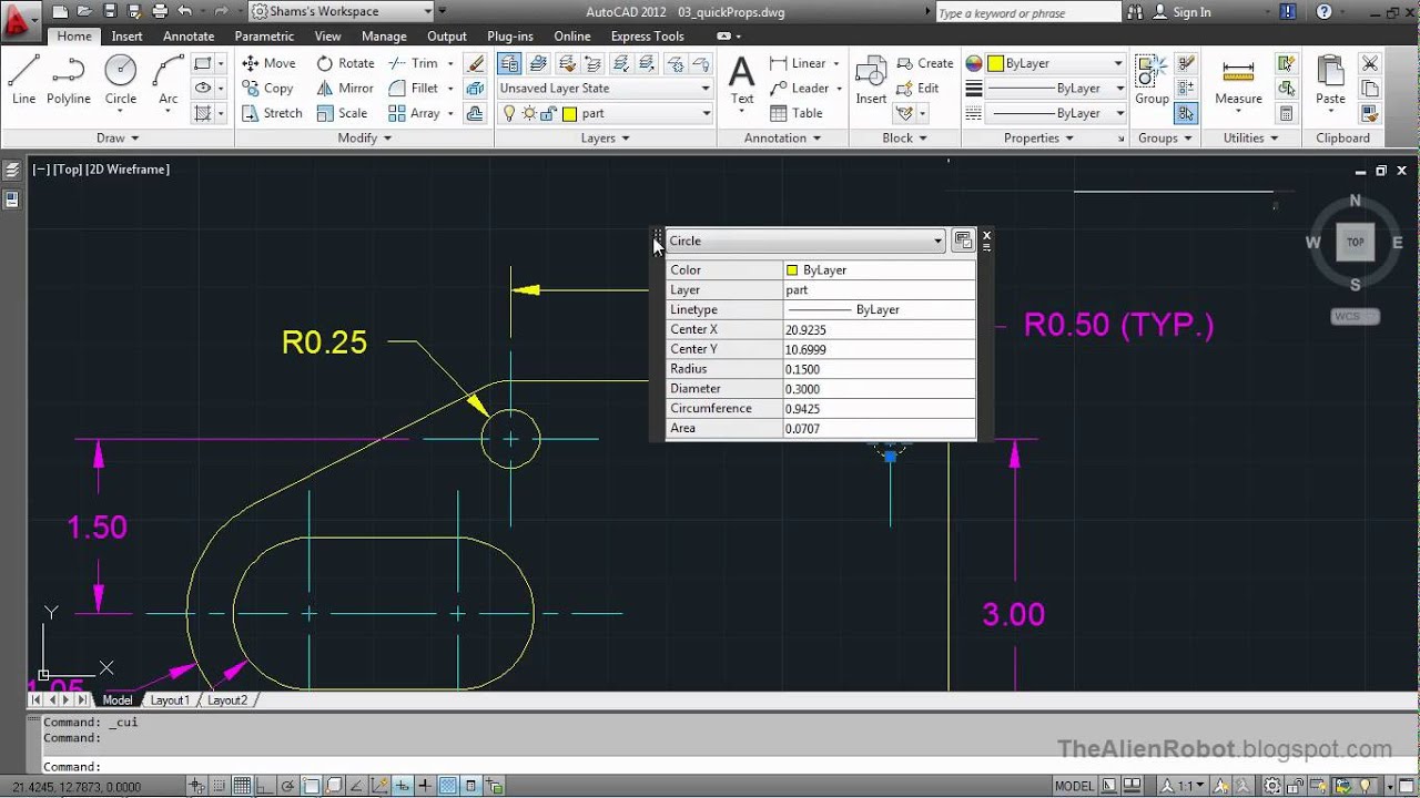 AutoCAD 2012 Introduction Training 1403 Quick Properties Tool YouTube AutoCAD 2012 Introduction Training 1403 Quick Properties Tool YouTube