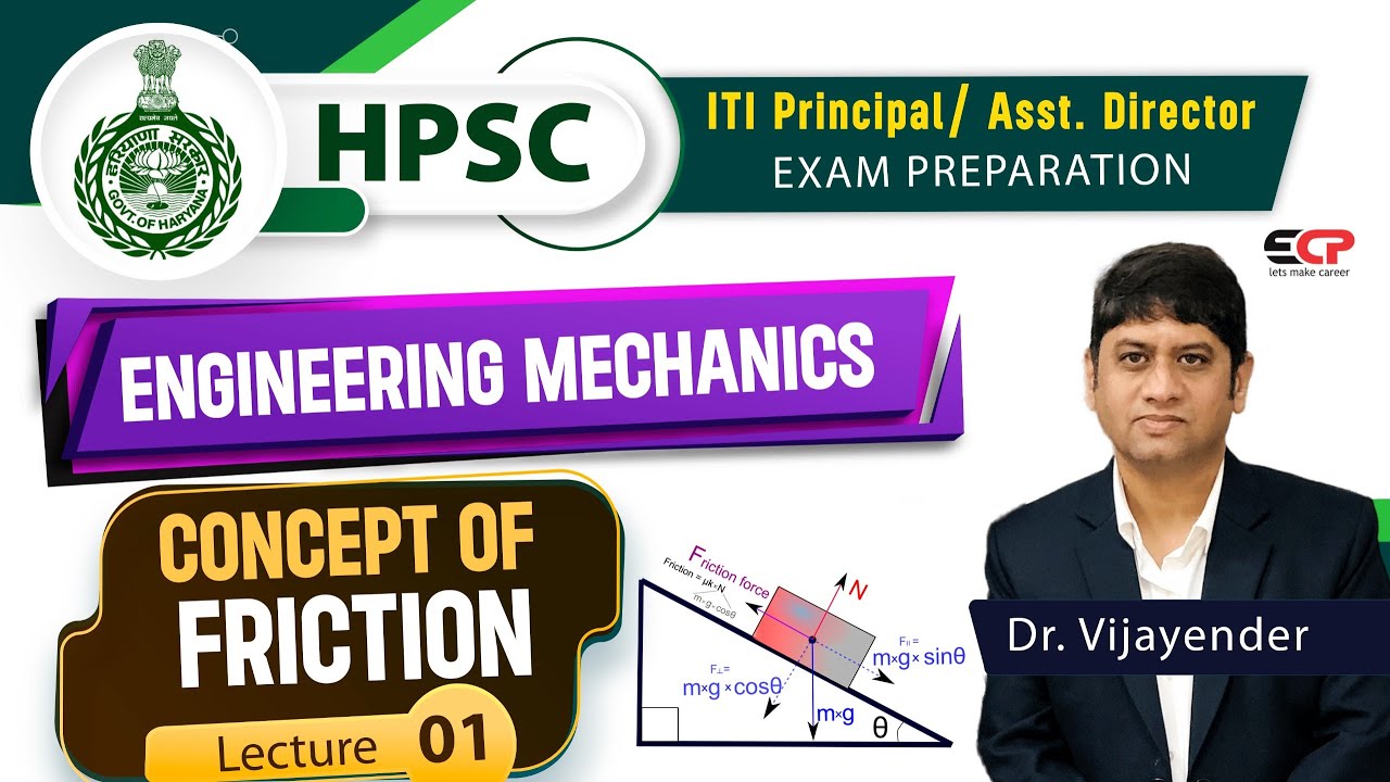 HPSC ITI Principal, Engineering Mechanics- Concept of Friction Lec-1 ...