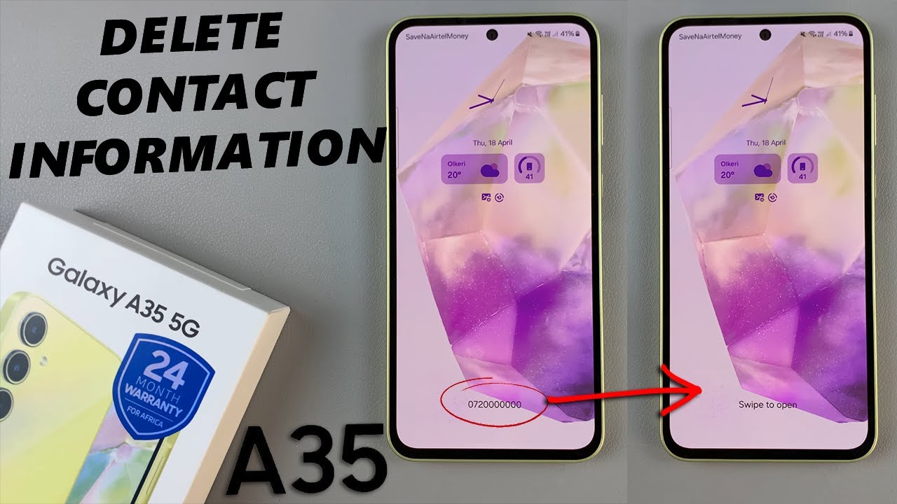 Samsung Galaxy A35 5G: How To Remove Contact Information From Lock ...