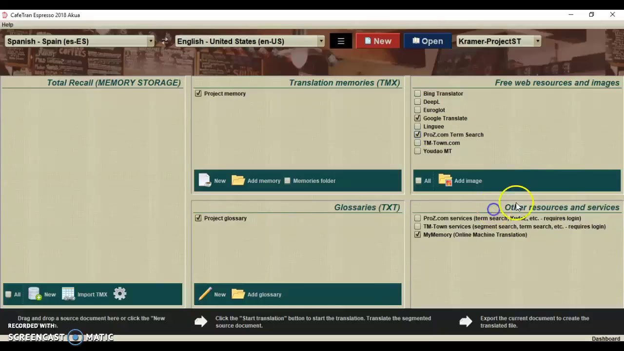 CafeTran Espresso Basics - Dashboard & Project Configurati - YouTube