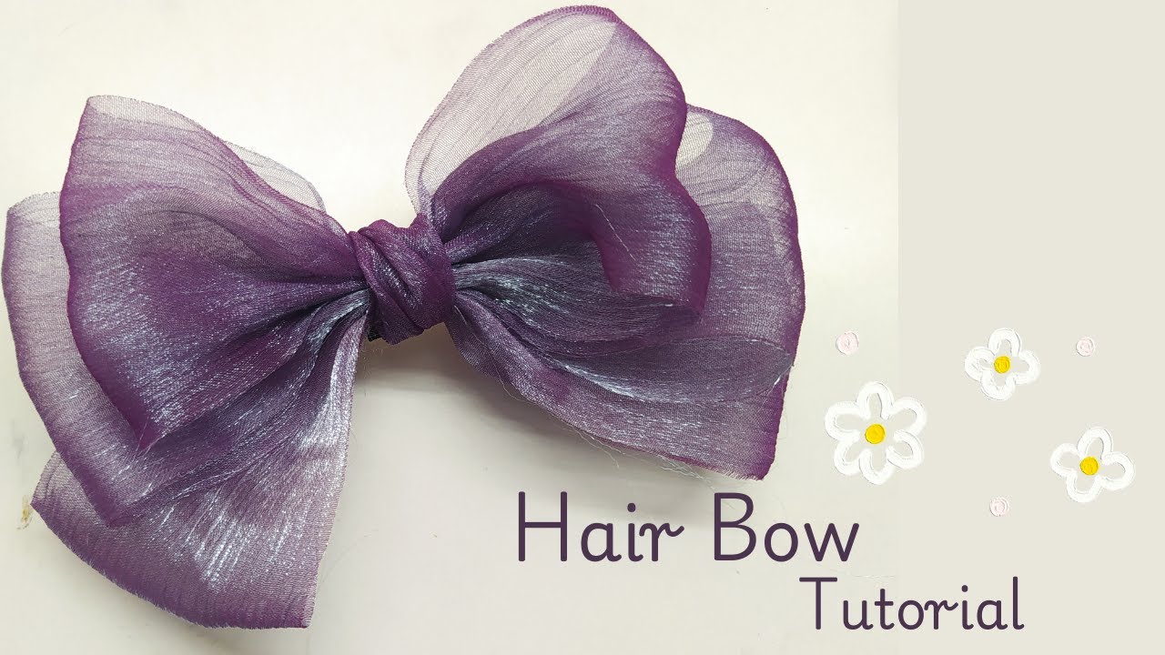 ကလစ်လုပ်ကြမယ် /How to make easy bows / Hair bow tutorial - YouTube