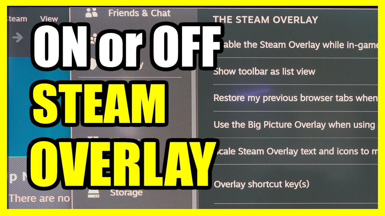 How to Turn On or OFF the STEAM Overlay (Settings Tutorial) - YouTube