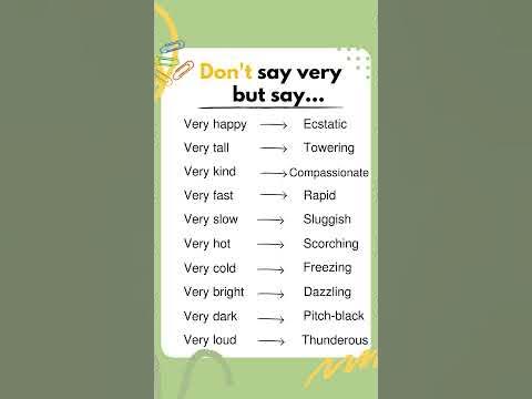 How to Avoid Saying Very in English: Learn More Expressive Words - YouTube