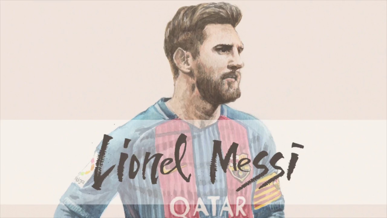 Lionel Messi - Calligraphy l Watercolor Speed Painting - YouTube