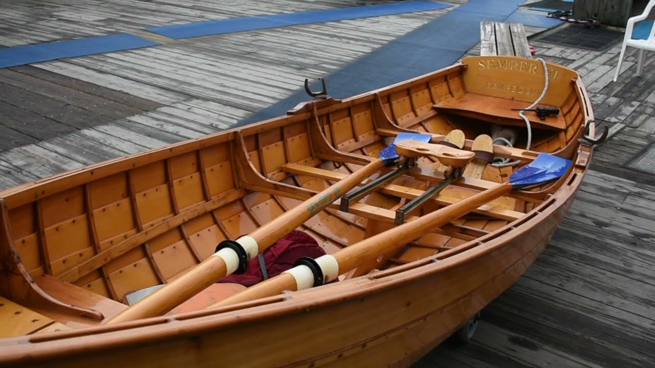 Wooden Row Boat With Motor