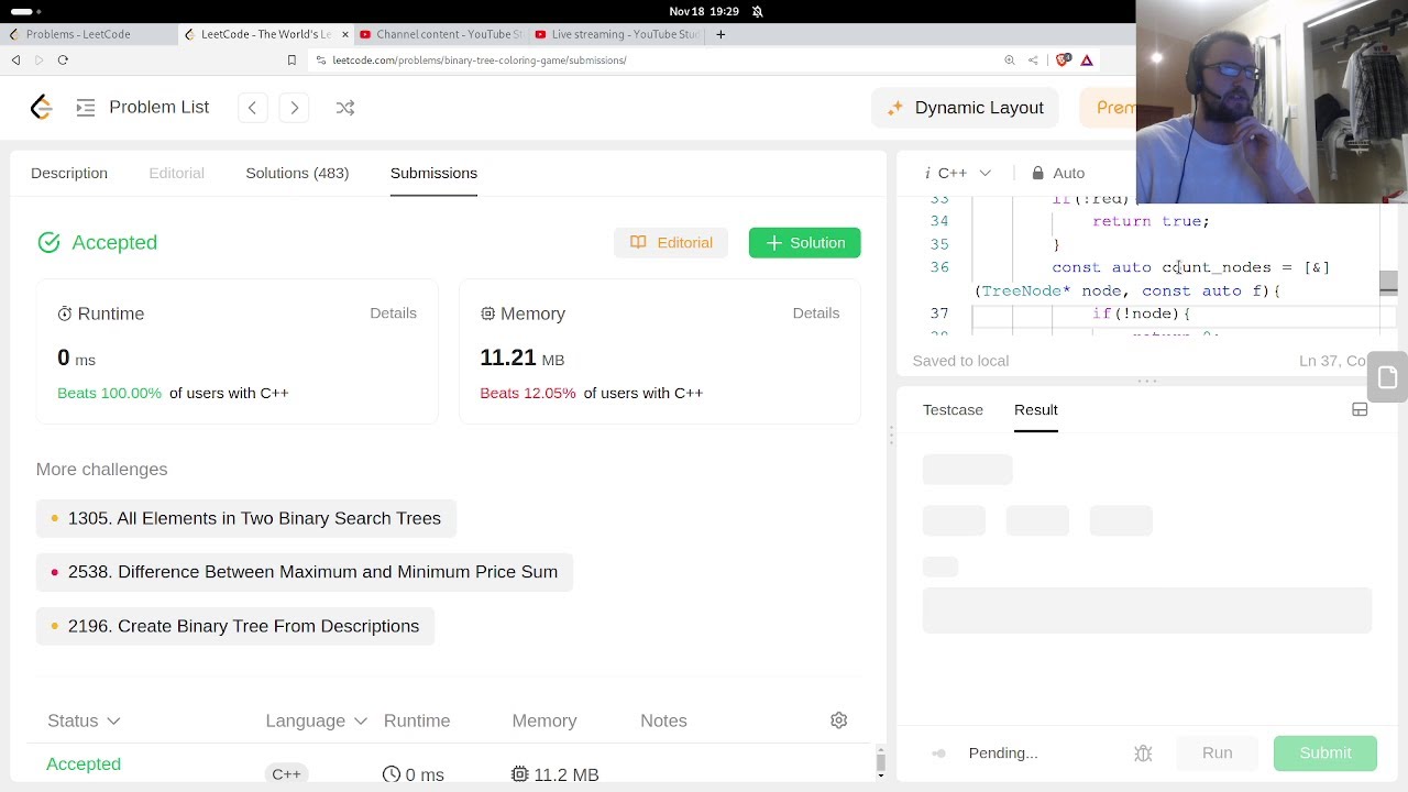 Binary Tree Coloring Game, Medium, LeetCode 1145 - YouTube Binary Tree Coloring Game, Medium, LeetCode 1145 - YouTube