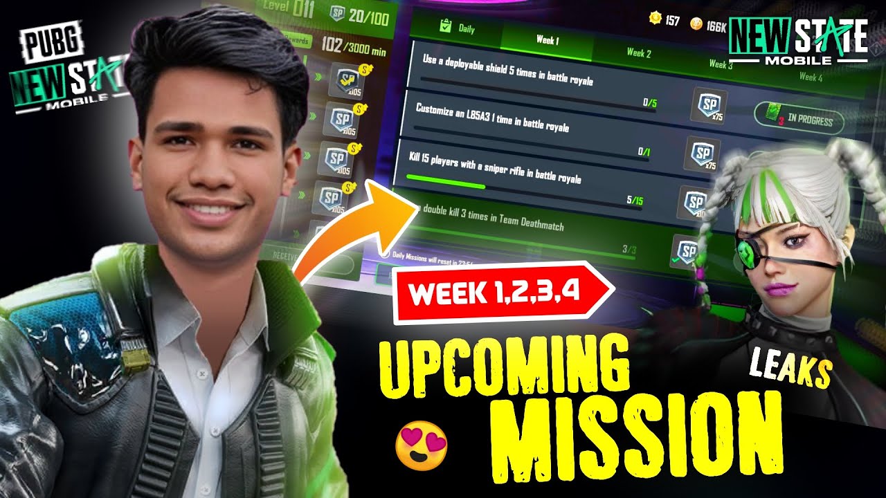 🔥NEW STATE MOBILE SP VOL 20 WEEKLY MISSION LEAKS 😍 PUBG NEW STATE NEW ...