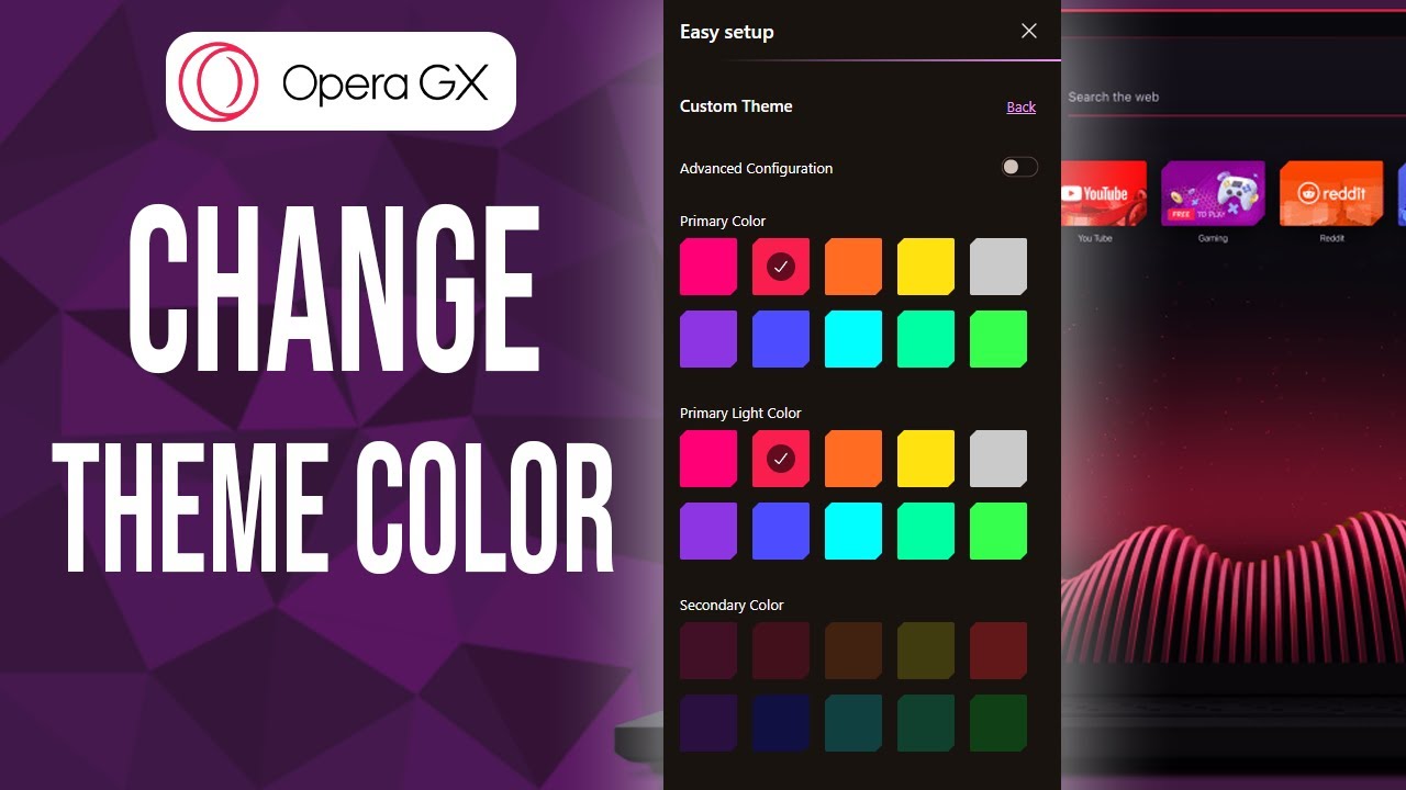 How to Change Theme Color on Opera GX (2024) - YouTube