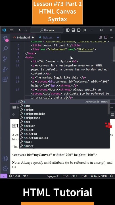 Html Tutorial Lesson 73 Html Canvas Syntax Part 2 Html Htmltutorial Css Php Js Youtube