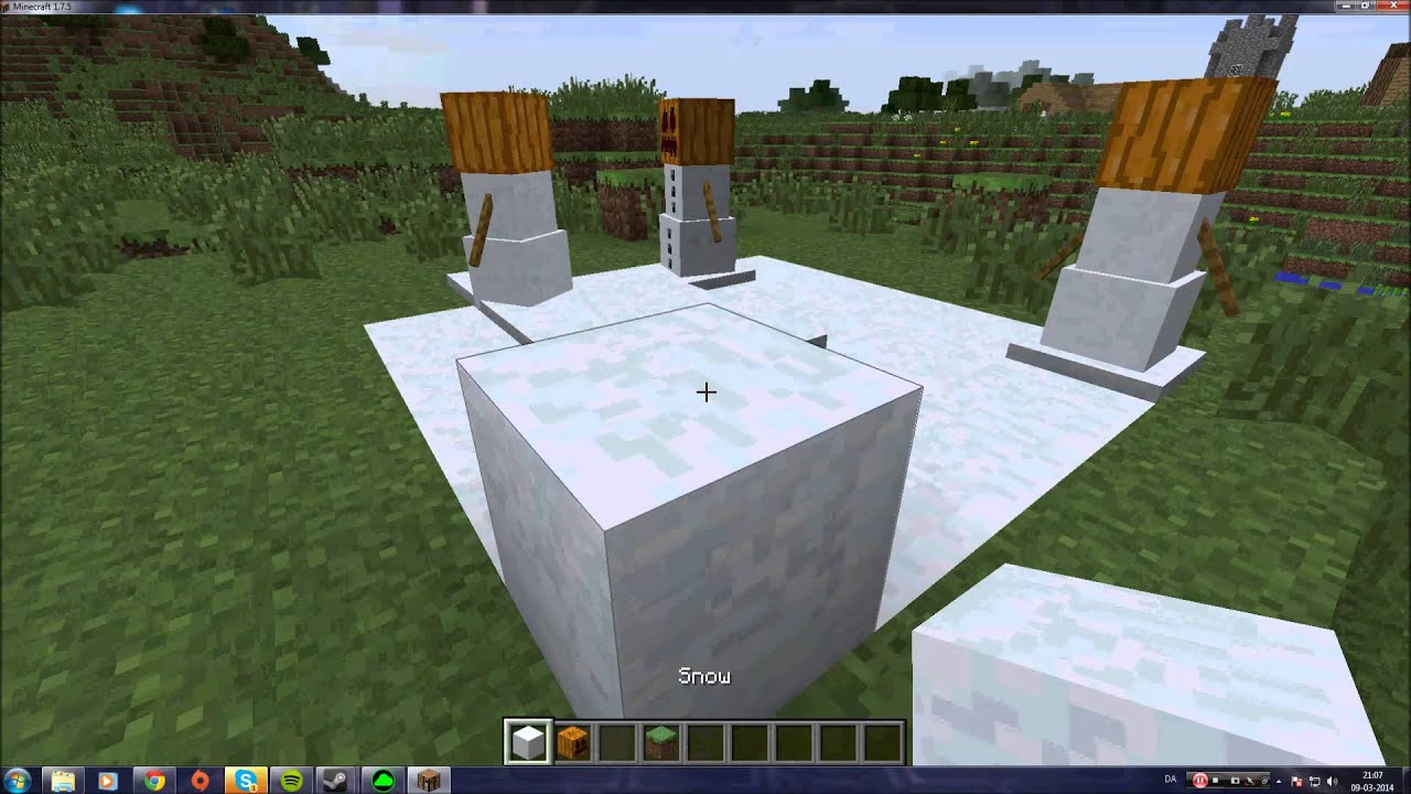 Minecraft hvordan man bygger en snemand - YouTube
