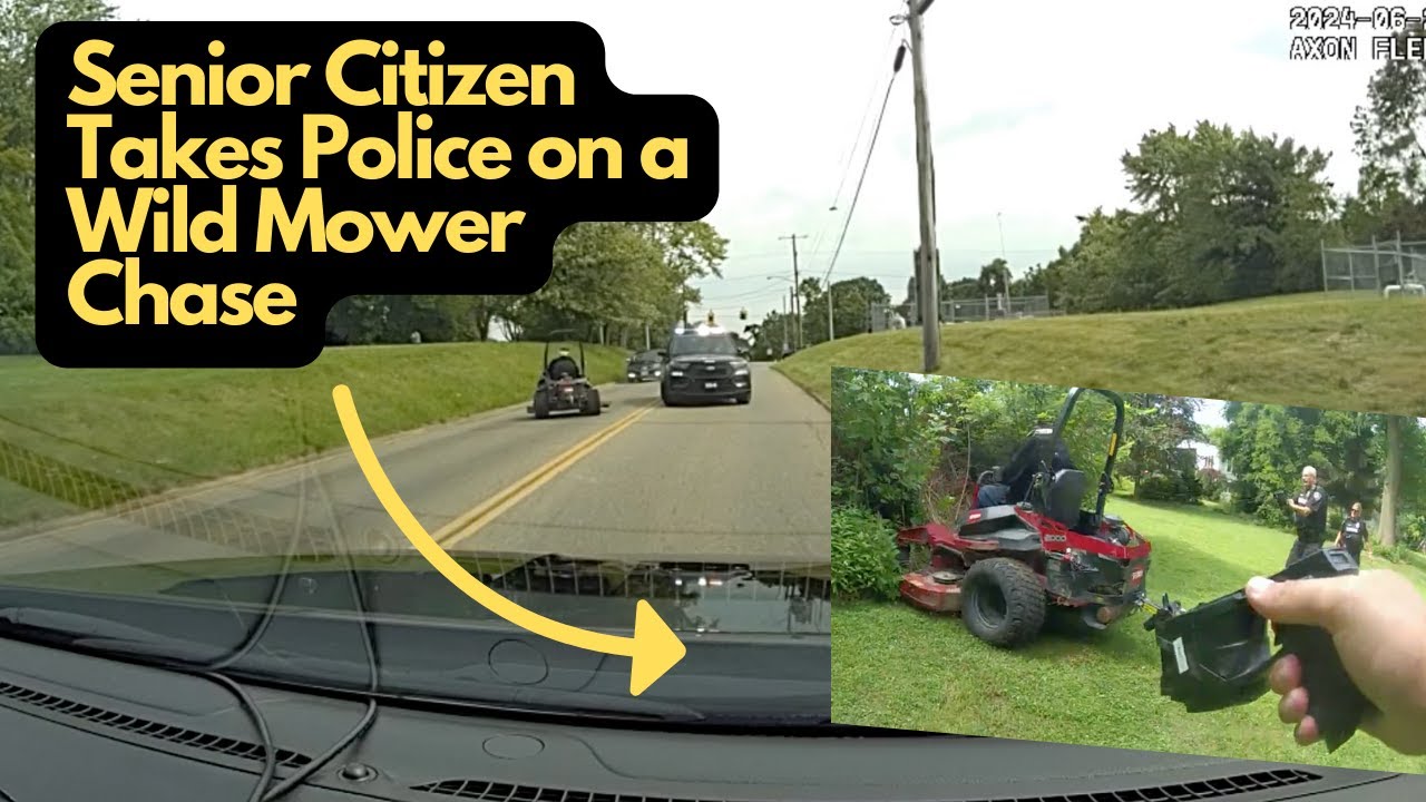 Epic Police Pursuit: Senior Citizen on a Lawn Mower! - YouTube