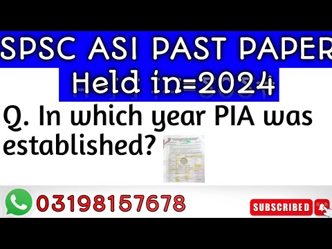 Spsc Asi Past Paper 2024 | Asi past paper 2024 | Past papers | SPSC ...