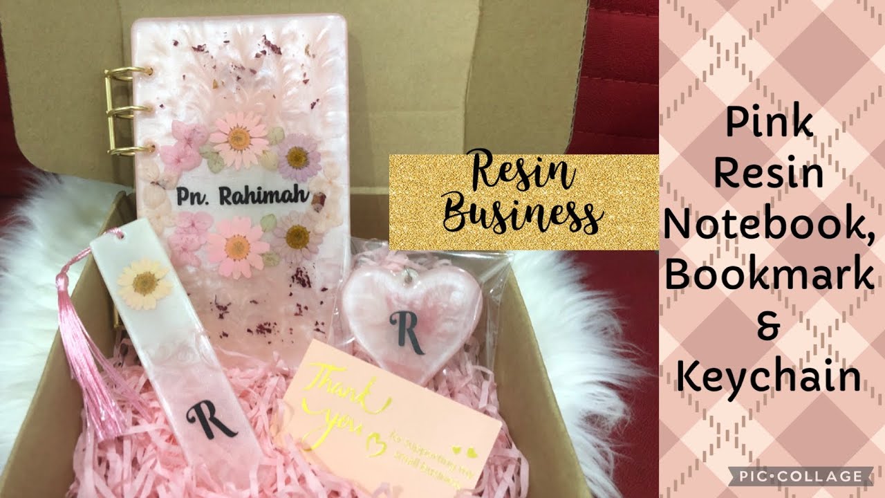 #68: Pink Resin Notebook with Dried Flowers | Easy Ideas to Start Resin ...