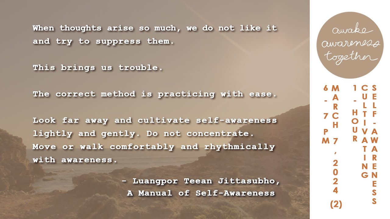 LIVE : 3-Hour Cultivating Self-Awareness | Equanimity - Vipassana ...