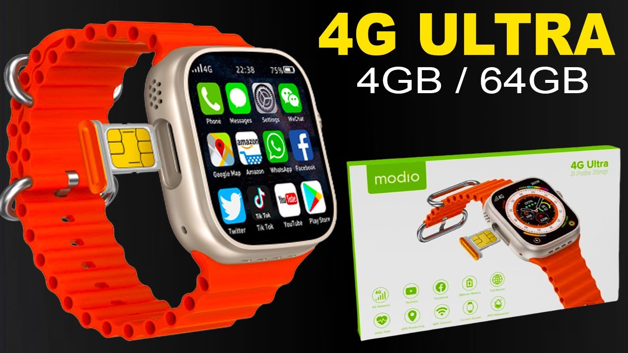 Modio 4G Ultra 2.2 Inch HD Display Smart Watch - YouTube