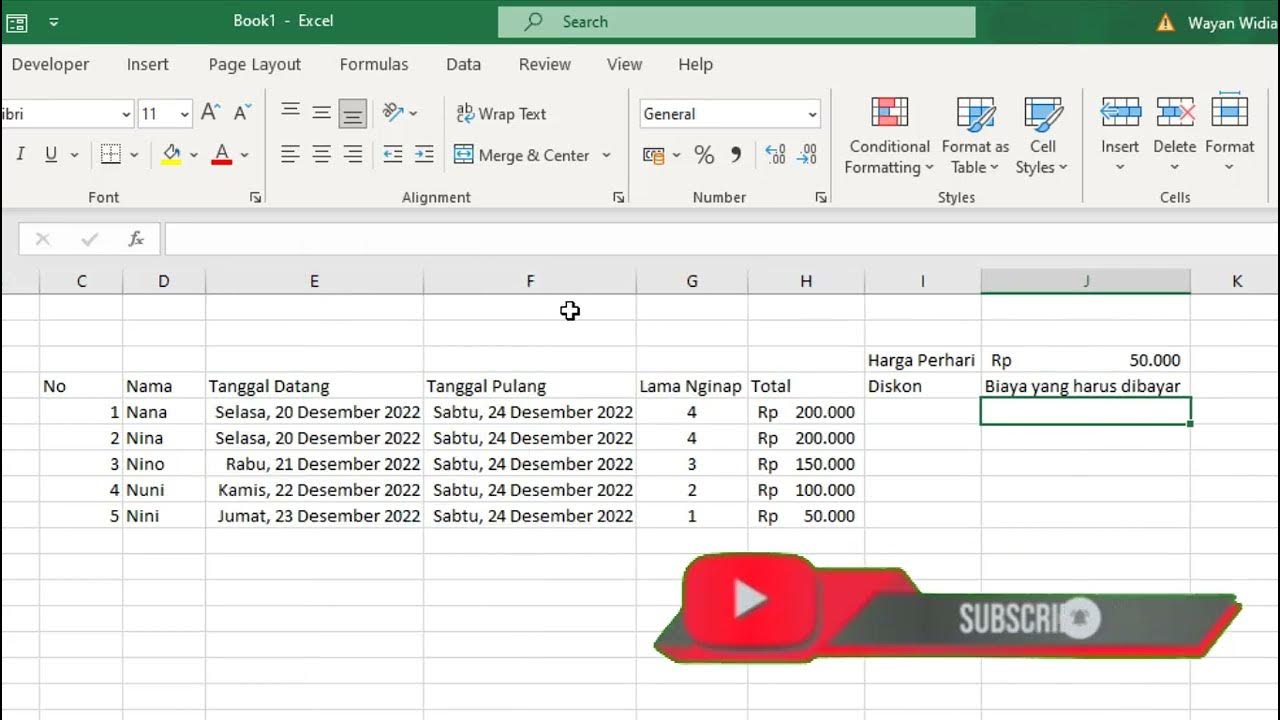 TUTORIAL BELAJAR EXCEL PEMULA 2 - YouTube