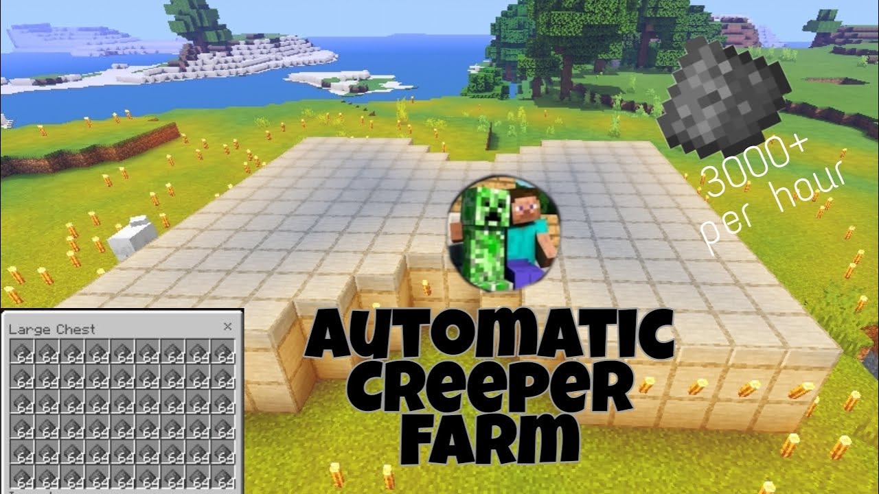 Unlimited Gunpowder Farm|Minecraft Automatic Creeper Farm | Minecraft ...