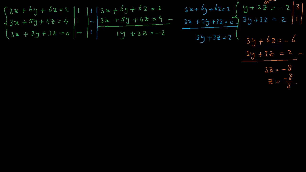 basiswiskunde oplossen stelsel 3 vergelijkingen - YouTube