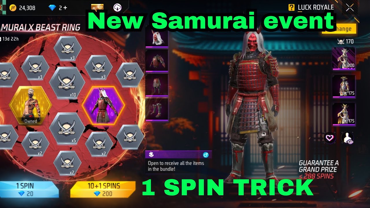 New Samurai Bundle spin Trick | Free fire Max India | Free fire new ...