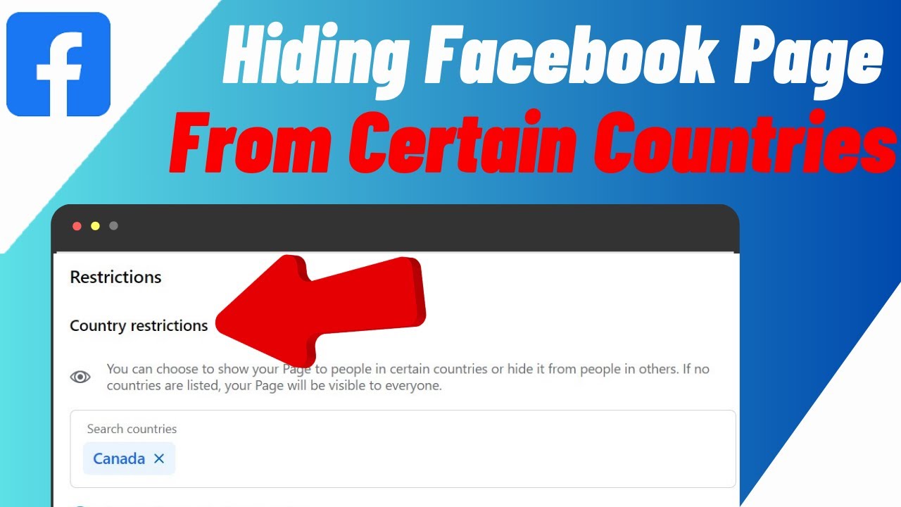 How To Hide Or Show Facebook Page To Any Country - Easy Guide - YouTube