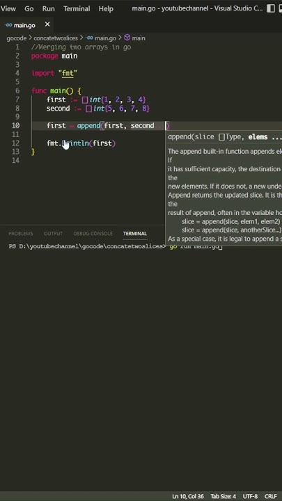 The Best Way Merging Two Arrays In Golang Shorts Golang Go Programming Coding Youtube 