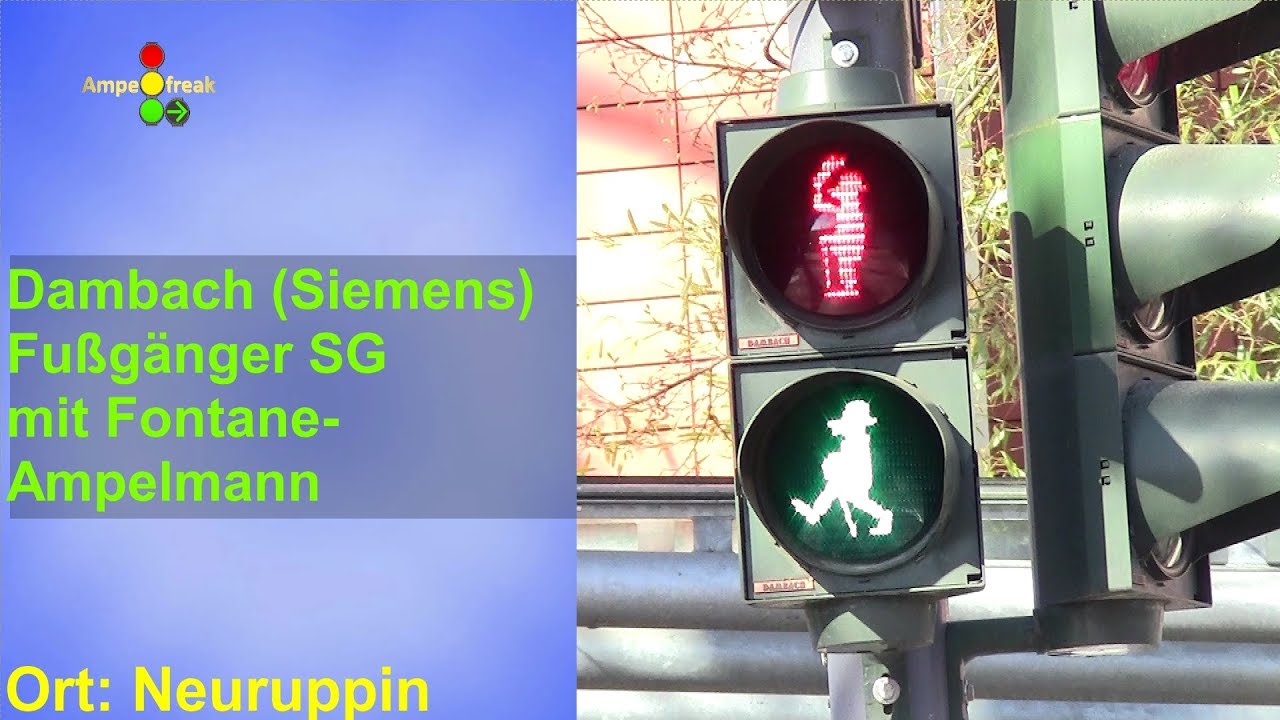 Dambach (Siemens) Fußgänger Signalgeber mit Fontane-Ampelmann - YouTube