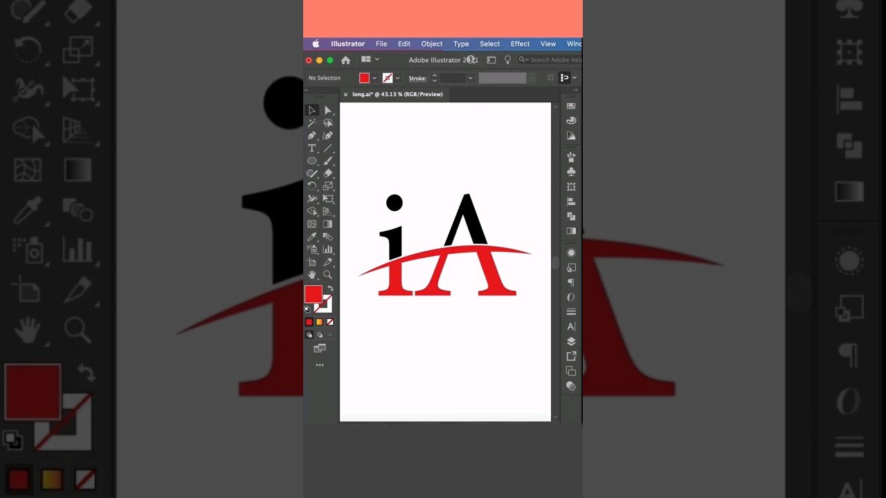 letter I+A logo design in adobe illustrator #illustration #logo # ...