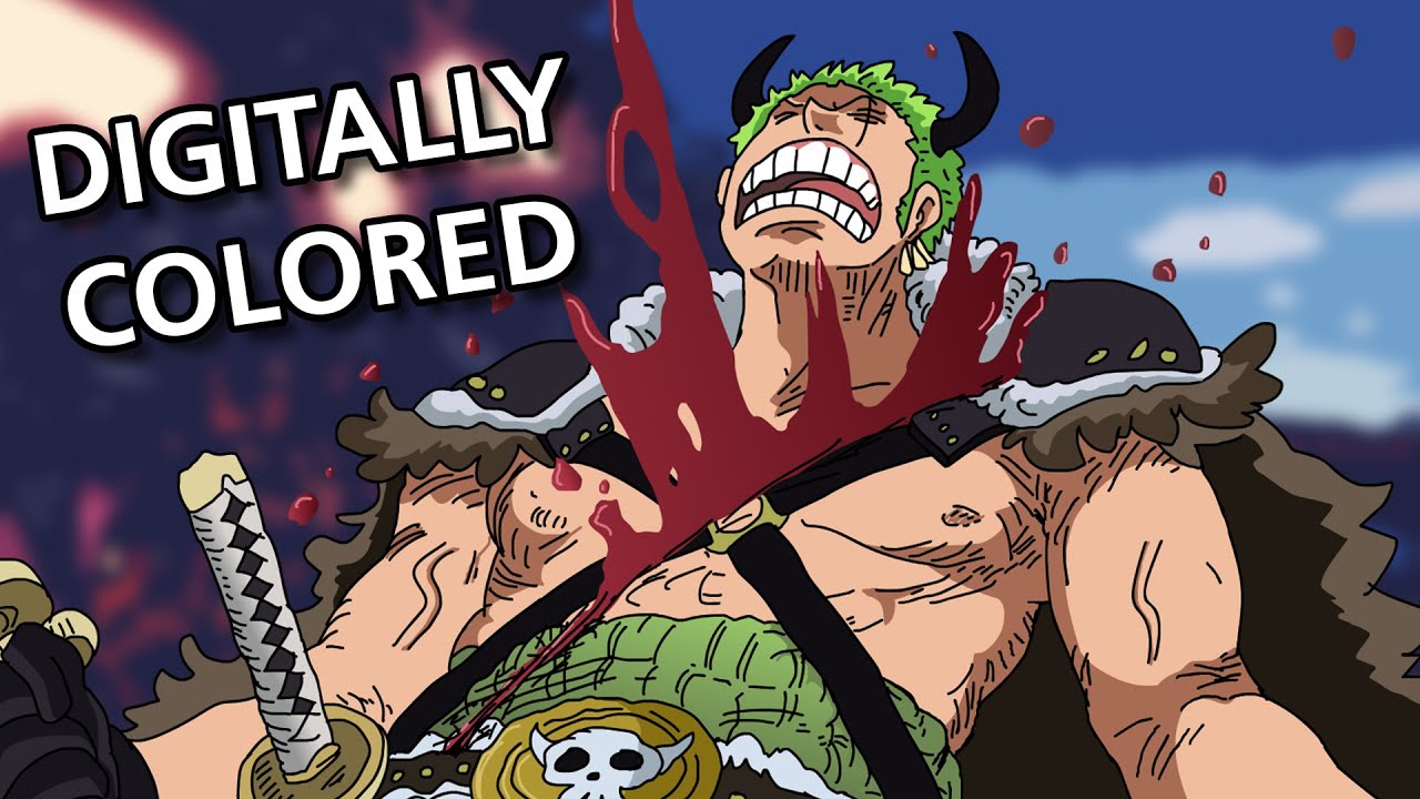 ONE PIECE「Speedpaint」Roronoa Zoro injured WANO - YouTube