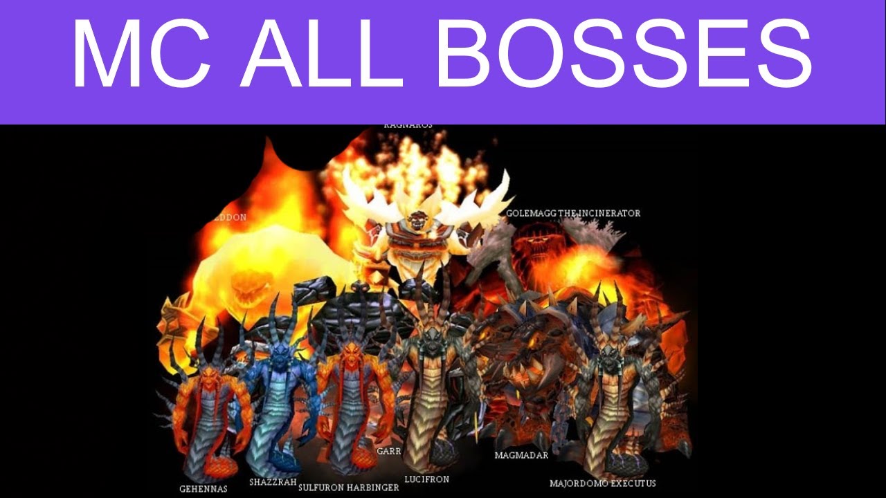WoW Classic : MC ALL BOSSES druid pov - YouTube