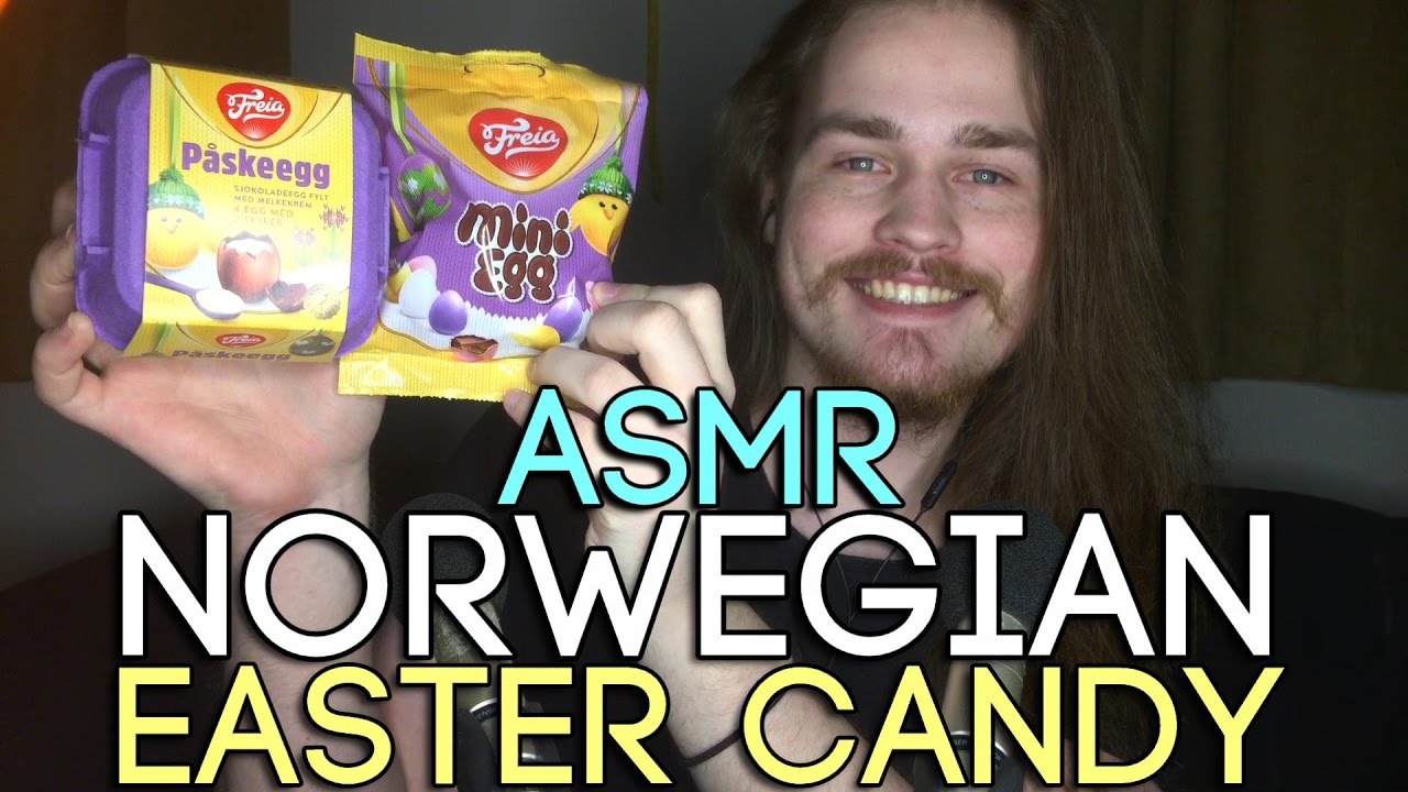 ASMR - Eating Norwegian Easter Candy (Ear to Ear) (Whispering) - YouTube