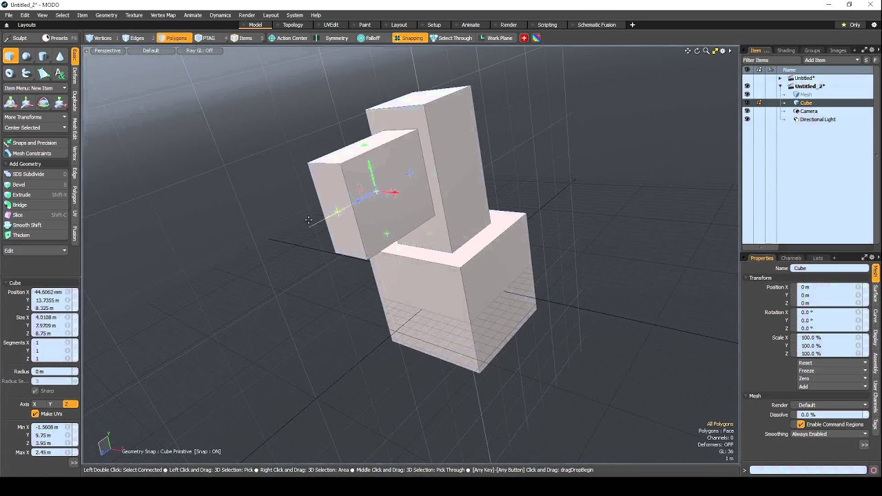 Modo Demo - Autogrid (3ds max) like behavior - YouTube