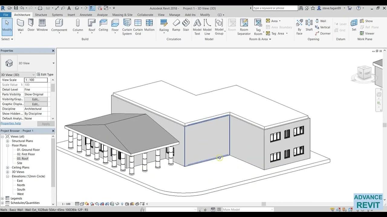 43 9 3 Flat roof by Footprint in revit - YouTube