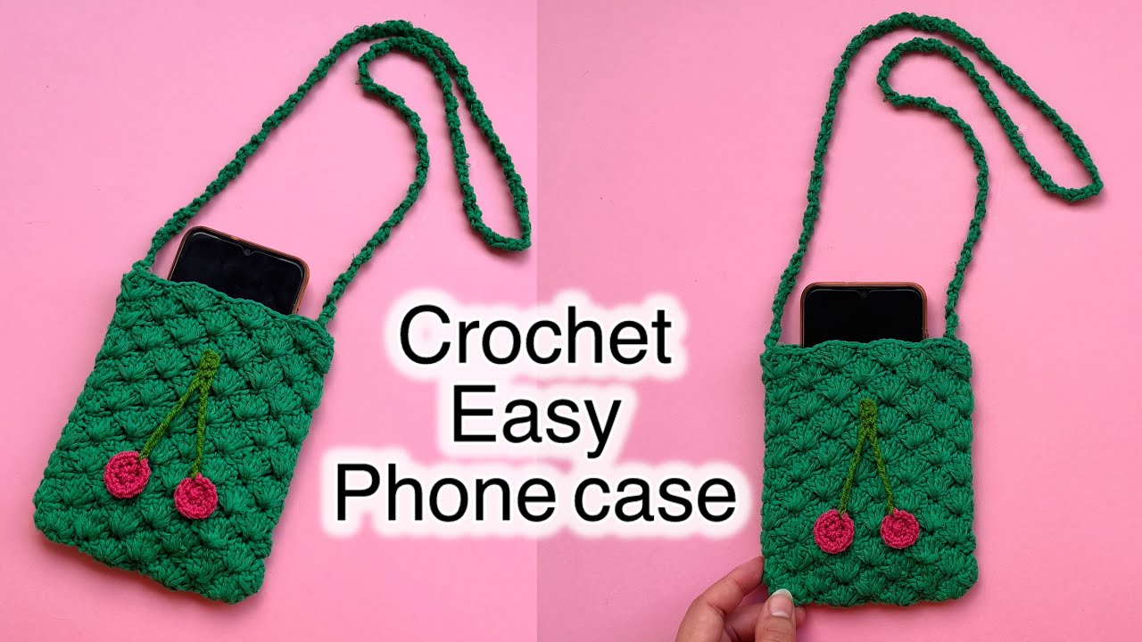 Easy crochet phone bag/tutorial for begginer 🍒 - YouTube