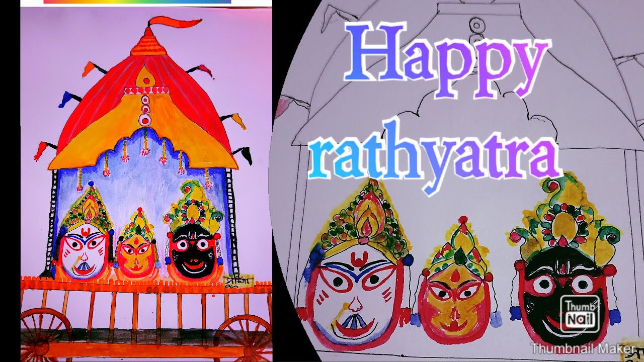 odisha best god jagannath boloram subhadra picture drawing । - YouTube