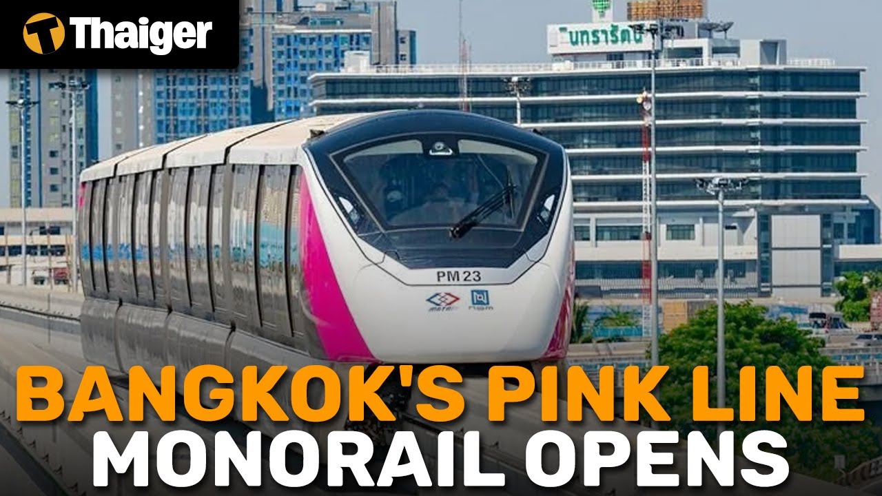 Thailand News | Bangkok's Pink Line Monorail Opens - YouTube