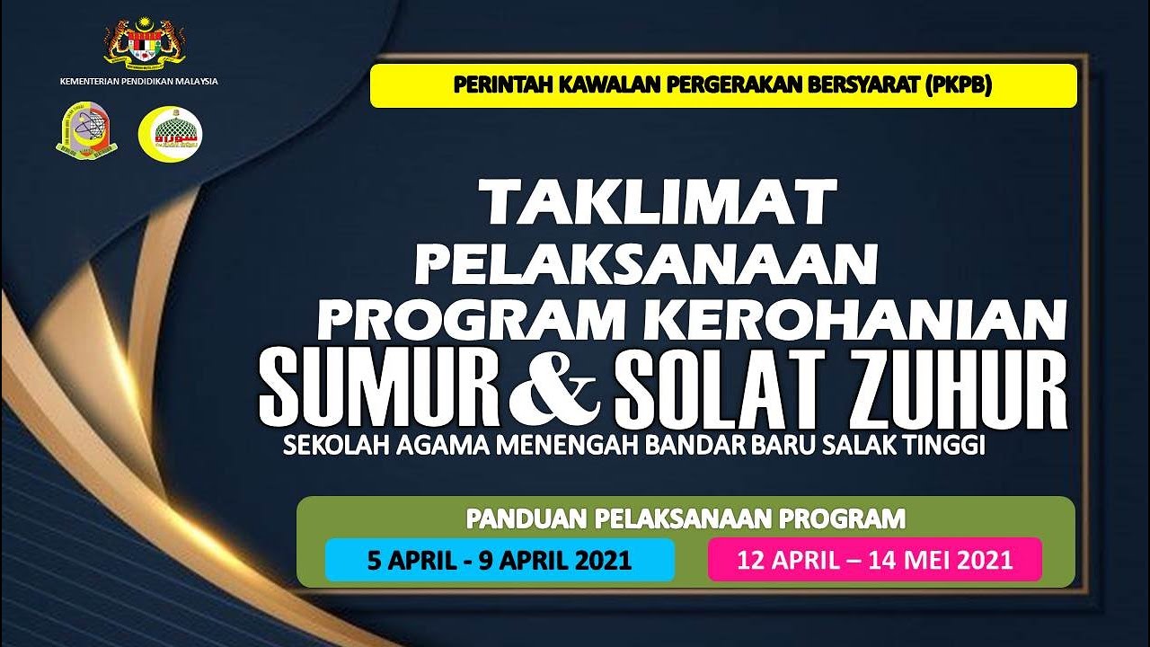 TAKLIMAT PELAKSANAAN PROGRAM KEROHANIAN SAM BBST 2021 - YouTube